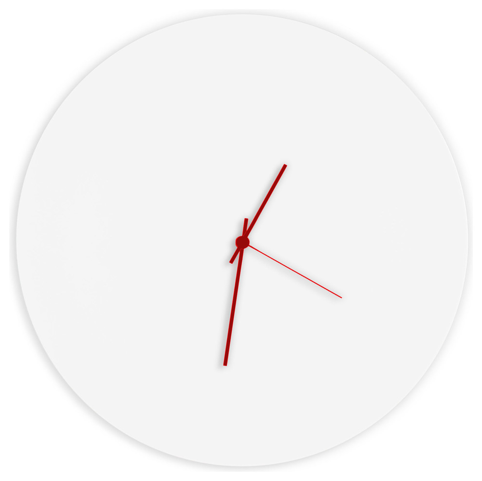 Whiteout Circle Clock, Minimalist Modern White Metal Clocks ...