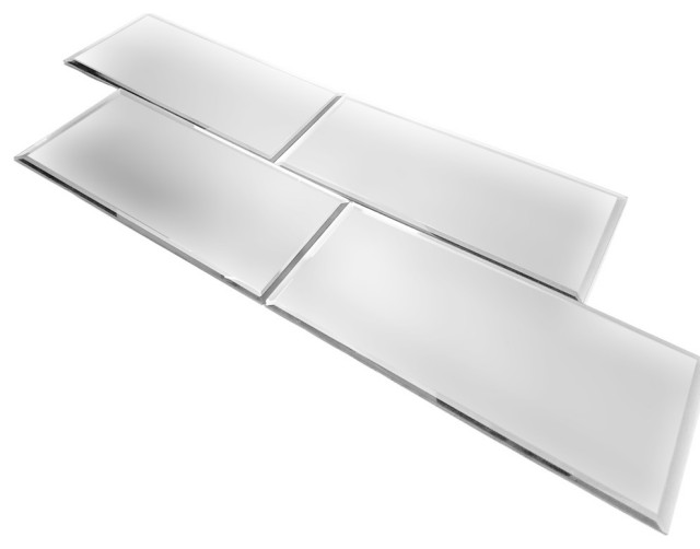 Reflections 8 in x 16 in Beveled Glass Mirror Large Subway Tile in ...