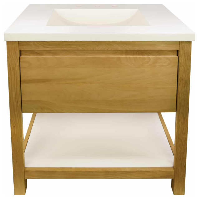 Solace Vanity Set with Palomar Vanity Top and Sink, Pearl, 30.5 ...