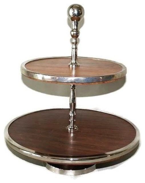 Elegance 2-Tier Tray, Wood - Traditional - Serving Trays - by Elegance ...