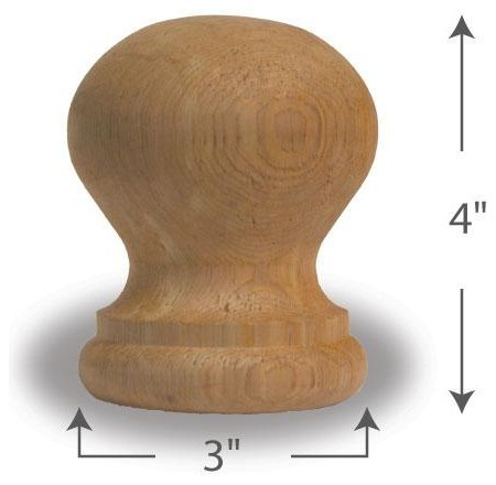 Round Ball Finial for a 4" Post - Traditional - Stair Parts - by MR ...