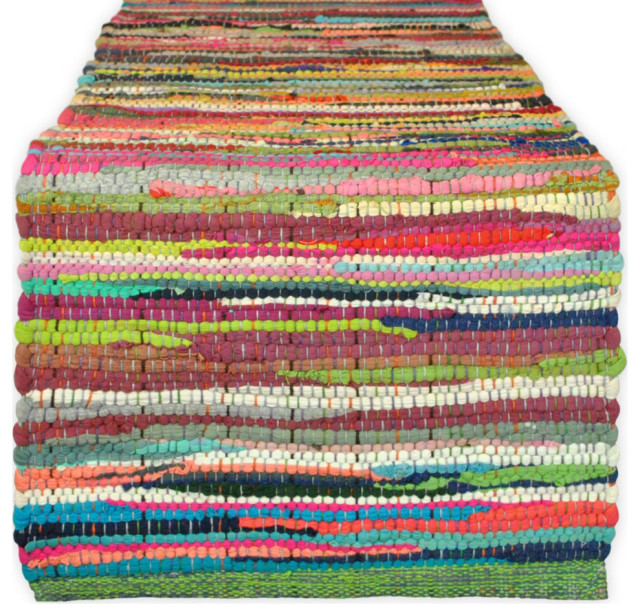 Dii Multi Color Chindi Rag Table Runner, 14x72" - Transitional - Table ...