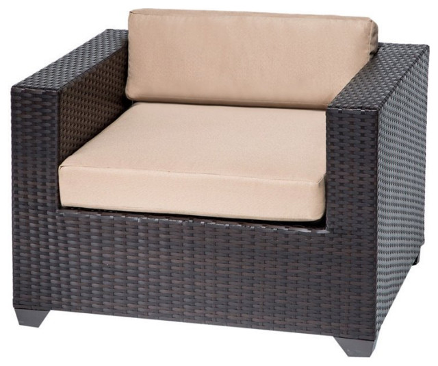TKC Belle Patio Wicker Club Chair - Tropical - Outdoor Lounge Chairs ...