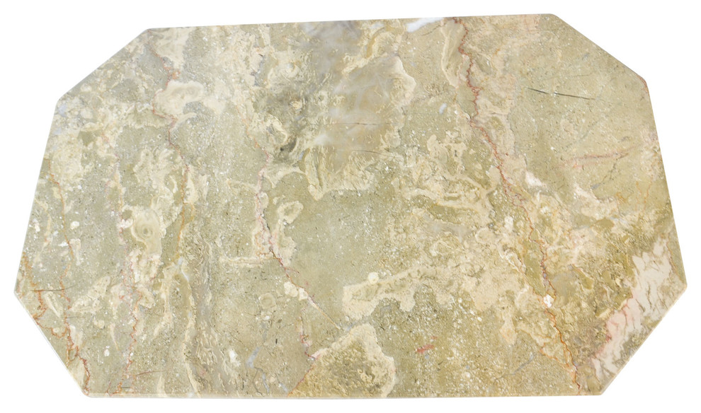 Polished Marble Table Place Mat Travera, Octagonal Shaped With Onyx ...