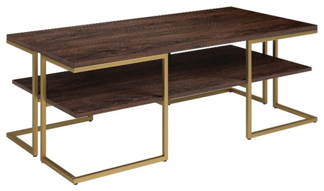 Henn&Hart 45" Gold Coffee Table - Contemporary - Coffee Tables - by ...