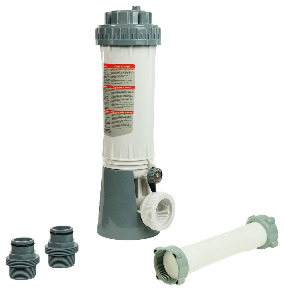 Automatic Swimming Pool Chlorine Feeder Kit with Threaded Nut Hose ...