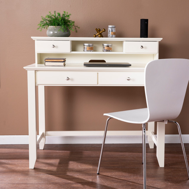 Xavier Secretary Desk With Storage - Transitional - Desks And Hutches ...
