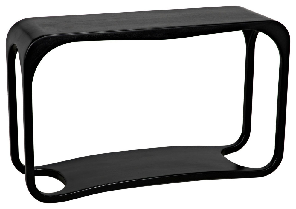 Milena Wood Black Rectangular Console Table - Traditional - Console ...