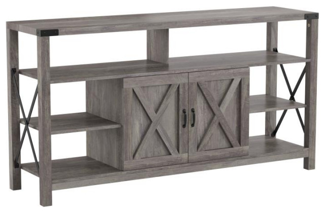 60" Coastal Gray TV Stand - Farmhouse - Entertainment Centers And Tv ...