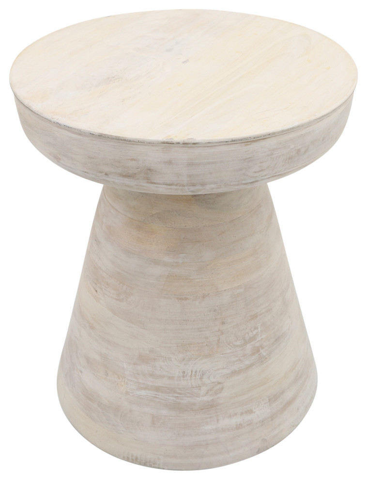 Wood, 19" Side Table, White, 16x16x19" - Farmhouse - Side Tables And ...
