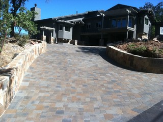 Basalite Artisan Slate Driveway Pavers with Real Napa Field Stone Walls ...