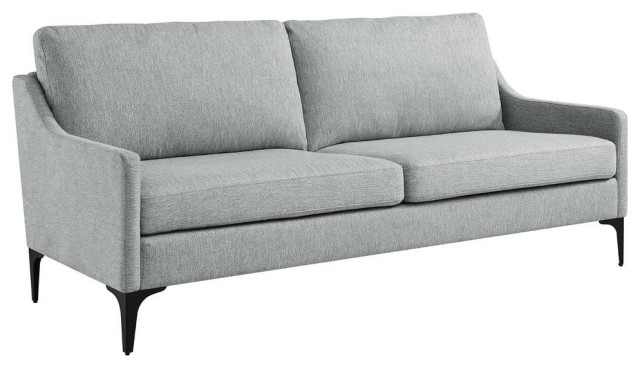 Corland Upholstered Fabric Sofa, Light Gray - Contemporary - Sofas - by ...