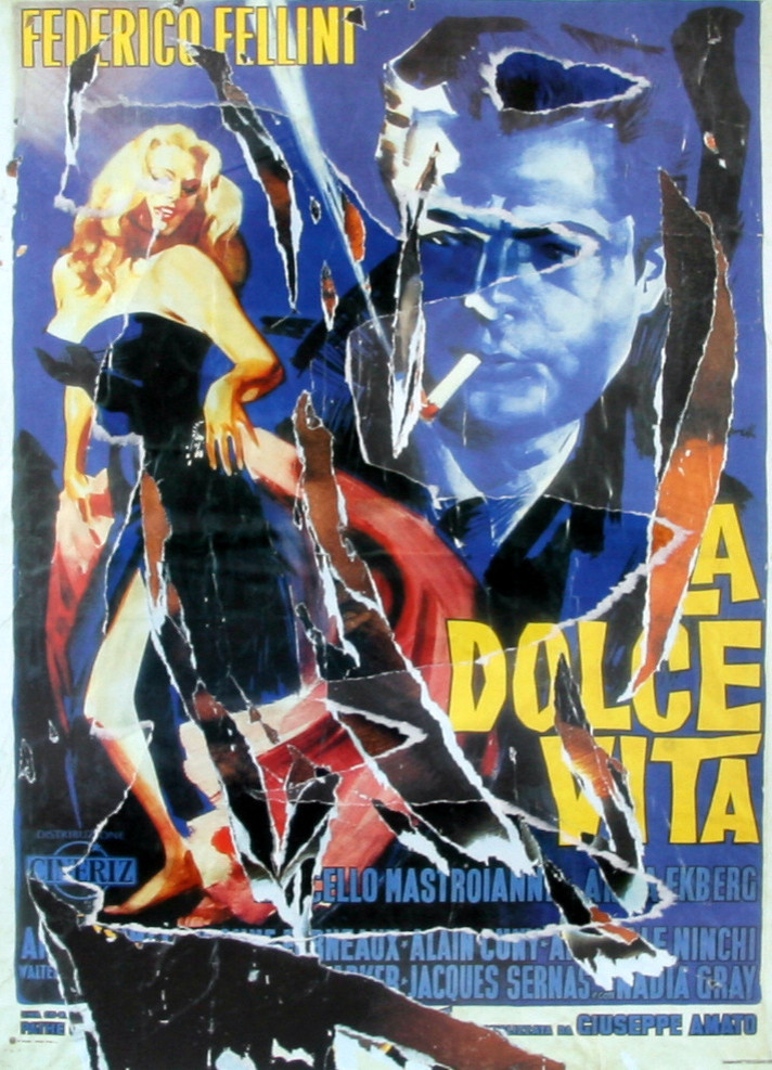 Mimmo Rotella, The Dance of Anita and Marcello, Serigraph With collage ...