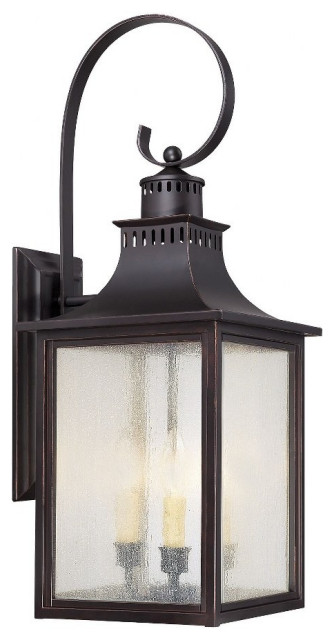 3 Light Outdoor Wall Lantern-Modern Farmhouse Style Rustic and ...