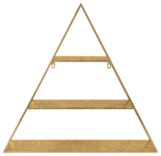 Tildan 3-Tier Triangle Floating Metal Wall Shelf, Black - Industrial ...