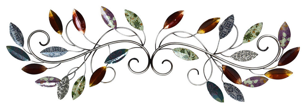 Stratton Home Decor Multi Leaf Scroll Wall Decor - Contemporary - Metal ...