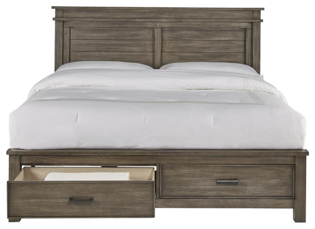 Glacier Point King Storage Bed, Graystone Finish - Contemporary ...