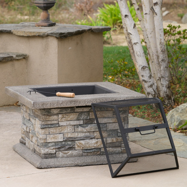 GDF Studio Kentwood Outdoor Fire Pit - Rustic - Fire Pits - by ...