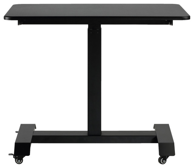 Cortesi Home Luna Electric Sit to Stand Mobile Desk With Wheels, Black ...