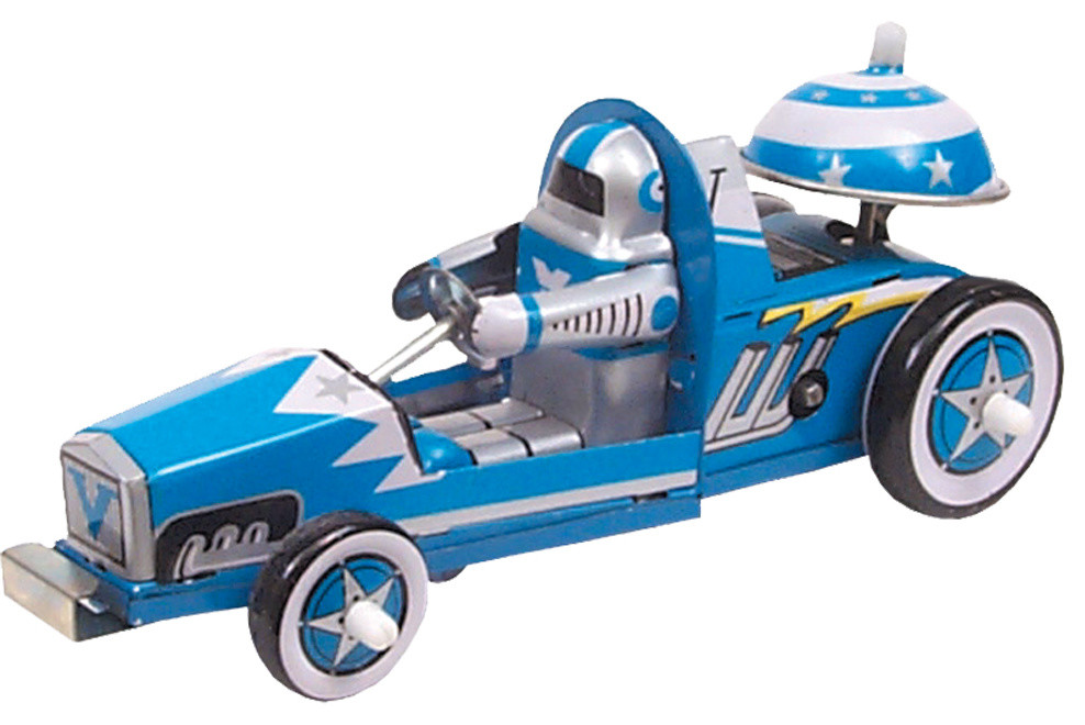 Collectible Tin Racecar Toy, Blue - Traditional - Kids Toys And Games ...