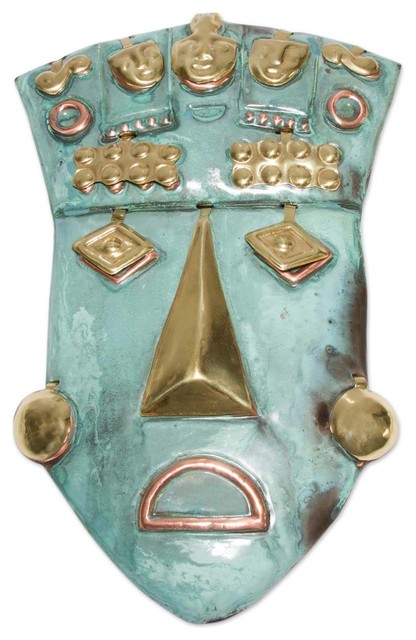 Auqui inca Prince Copper and Bronze Mask - Southwestern - Decorative ...