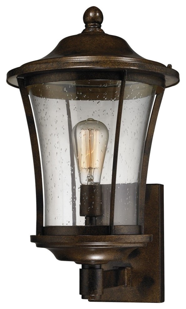 Elk Lighting Morganview 1 Light Outdoor Sconce In Hazelnut Bronze ...