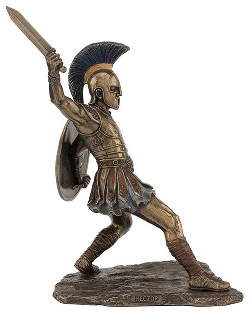 Hector With Sword and Shield Statue - Traditional - Decorative Objects ...