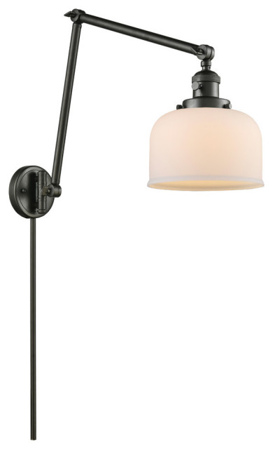 Innovations Large Bell 1-Light Dimmable LED Swing Arm, Oiled Rubbed ...