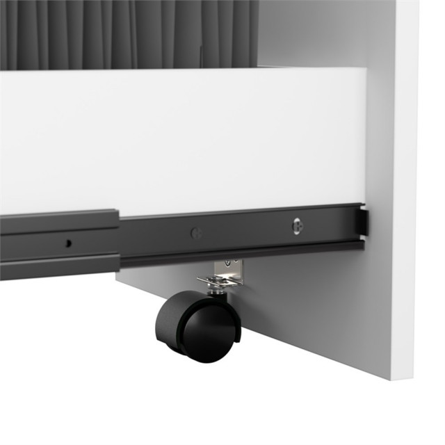 Office in an Hour Cubicle Storage Set in Pure White - Engineered Wood ...