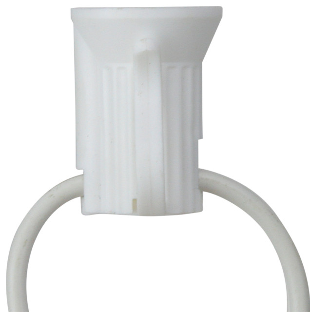 50' Commercial C7 Christmas Light Socket Set 12" Spacing 18 Gauge White ...