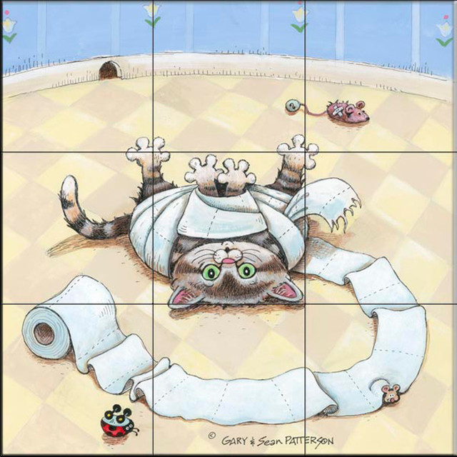 Tile Mural, Home Alone by Gary Patterson, 17" x 17" (16 Tiles ...