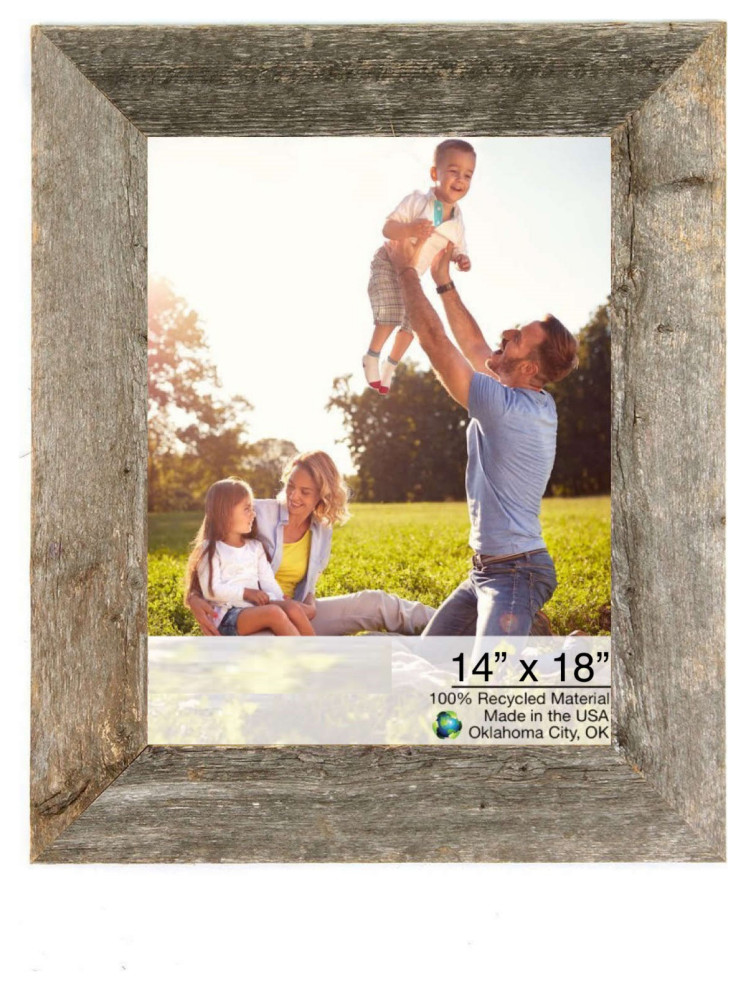 14X18 Natural Weathered Grey Picture Frame With Plexiglass Holder ...