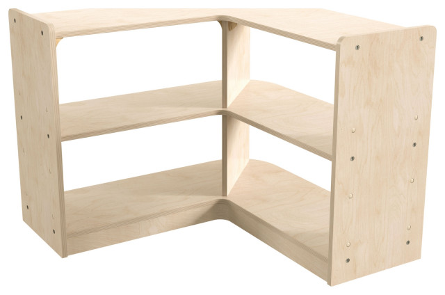 Natural 2 Tier Corner Shelf, MK-KE24046-GG - Transitional - Display And ...