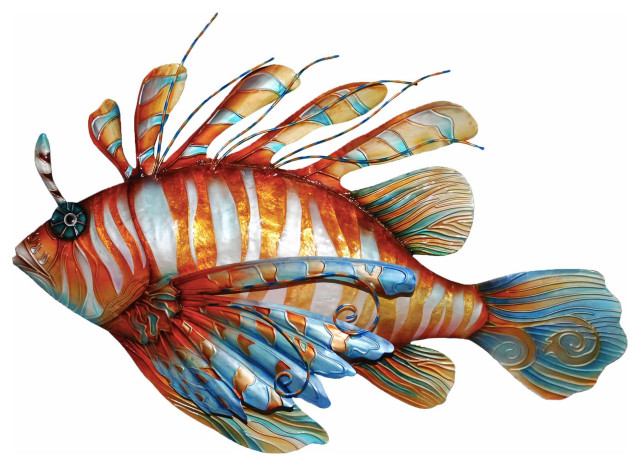 Eangee Home Design Lionfish Wall Decor, Large - Beach Style - Metal ...