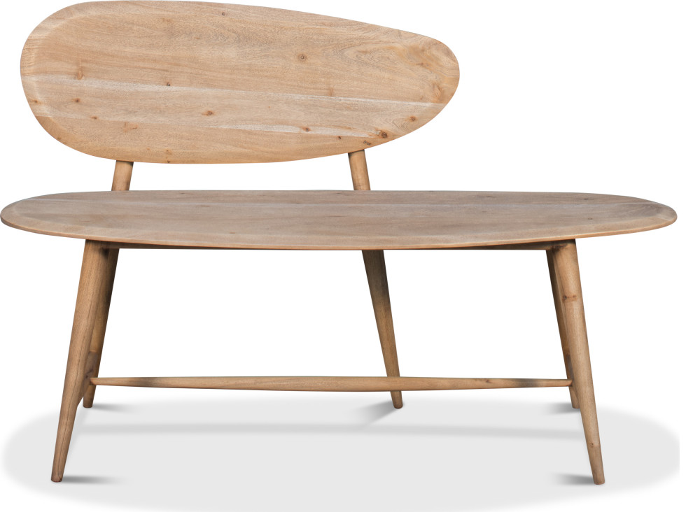 Single Lionskin Pebble Bench - Midcentury - Accent And Storage Benches ...