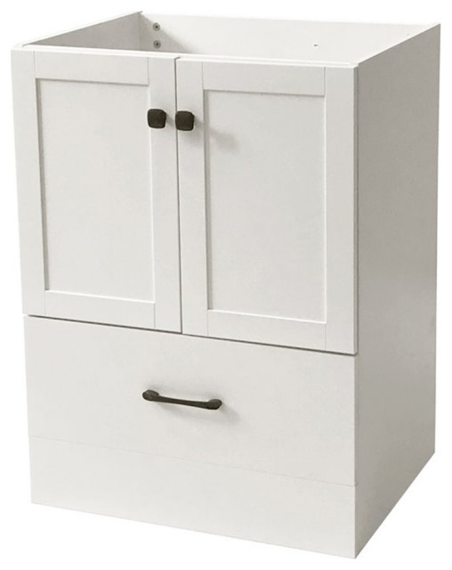 Saint Birch 23" 2-Door Modern PVC Plastic Bathroom Vanity Base in Cream ...