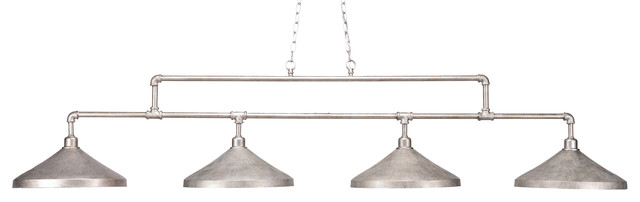 Vintage 4-Light Bar, Aged Silver - Industrial - Pool Table Lights - by ...