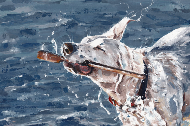 "Wiggles Day Out" Painting Print on Wrapped Canvas, 36x24 - Beach Style ...