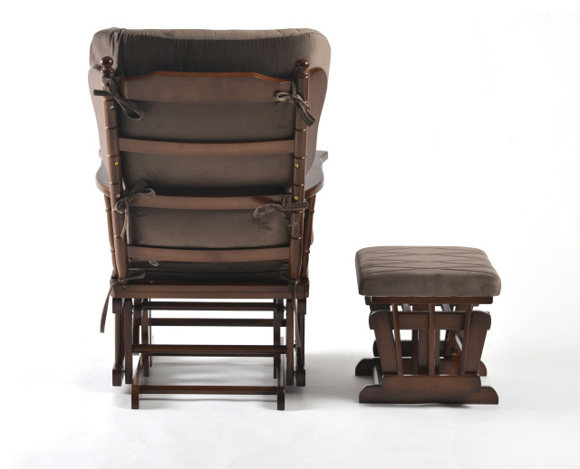 Comfort Deluxe Glider Chair and Ottoman Set - Traditional - Gliders ...