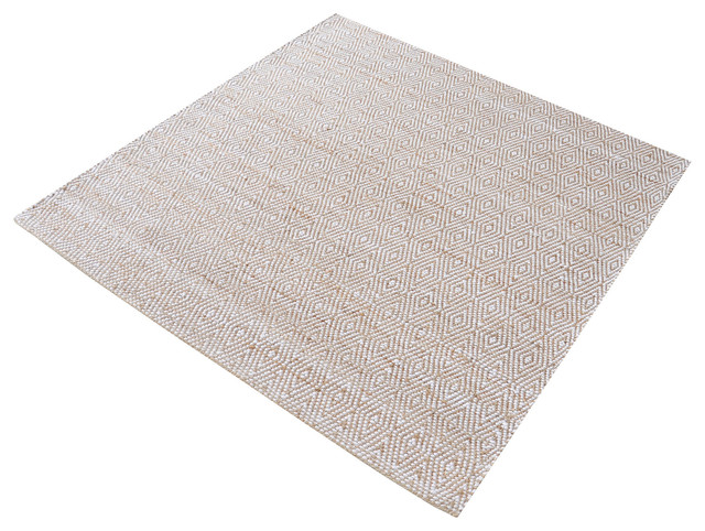 Dimond Elsie Handwoven Hemp and Cotton Rug, 6" Square, Beige ...