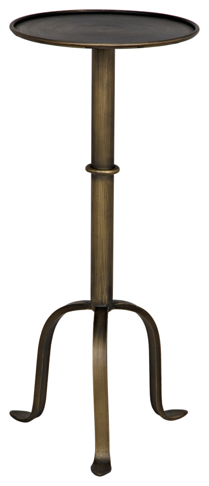 Tini Side Table, Metal With Aged Brass Finish - Contemporary - Side ...