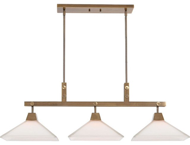 Uttermost Brookdale Industrial 3-Light Linear Chandelier - Transitional ...