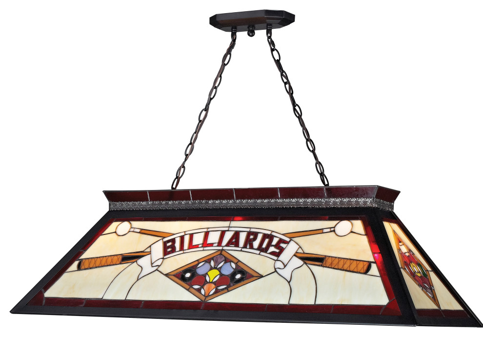 Tiffany Billiard Collection 4 Light Billiard Light in Matte Black ...