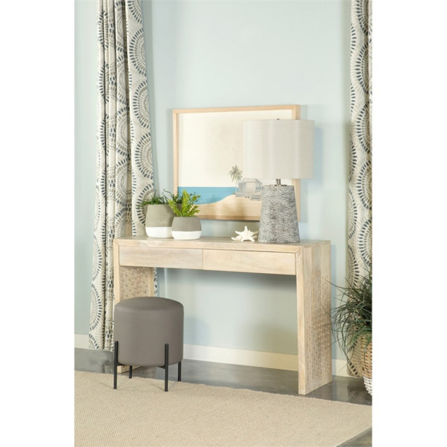 Coaster Contemporary Wood Console Table with 2-Drawer in Beige ...