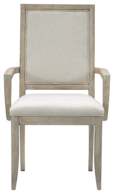Lexicon Contemporary Wood Dining Room Arm Chair in Gray (Set of 2 ...