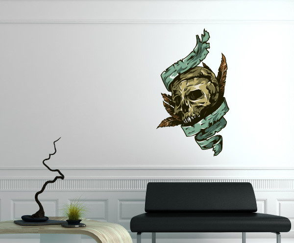 Skull Vinyl Wall Decal SkullUScolor006, 10 in. - Contemporary - Wall ...