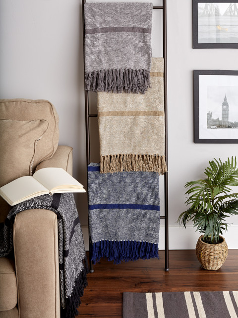 Stone Stripe Homespun Throw - Transitional - Throws - by Design Imports ...