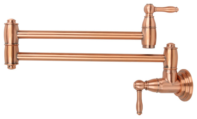Copper Pot Filler Kitchen Faucet Wall-Mounted - Traditional - Pot ...