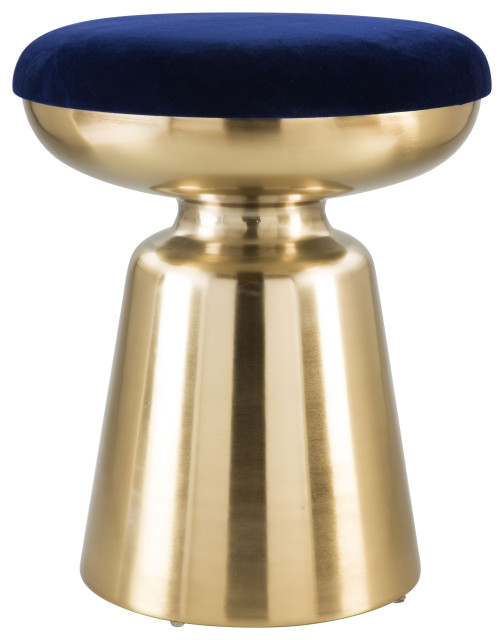Juniper Side Stool Blue & Gold - Contemporary - Vanity Stools And ...