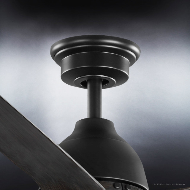 Luxury Urban Loft Ceiling Fan, Midnight Black - Transitional - Ceiling ...